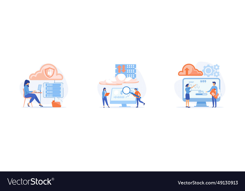 Business technology concept cloud server service Vector Image