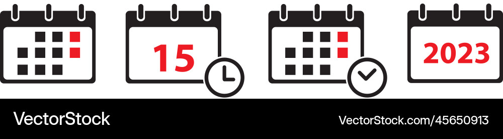 Calendar icons reminder time icon Royalty Free Vector Image