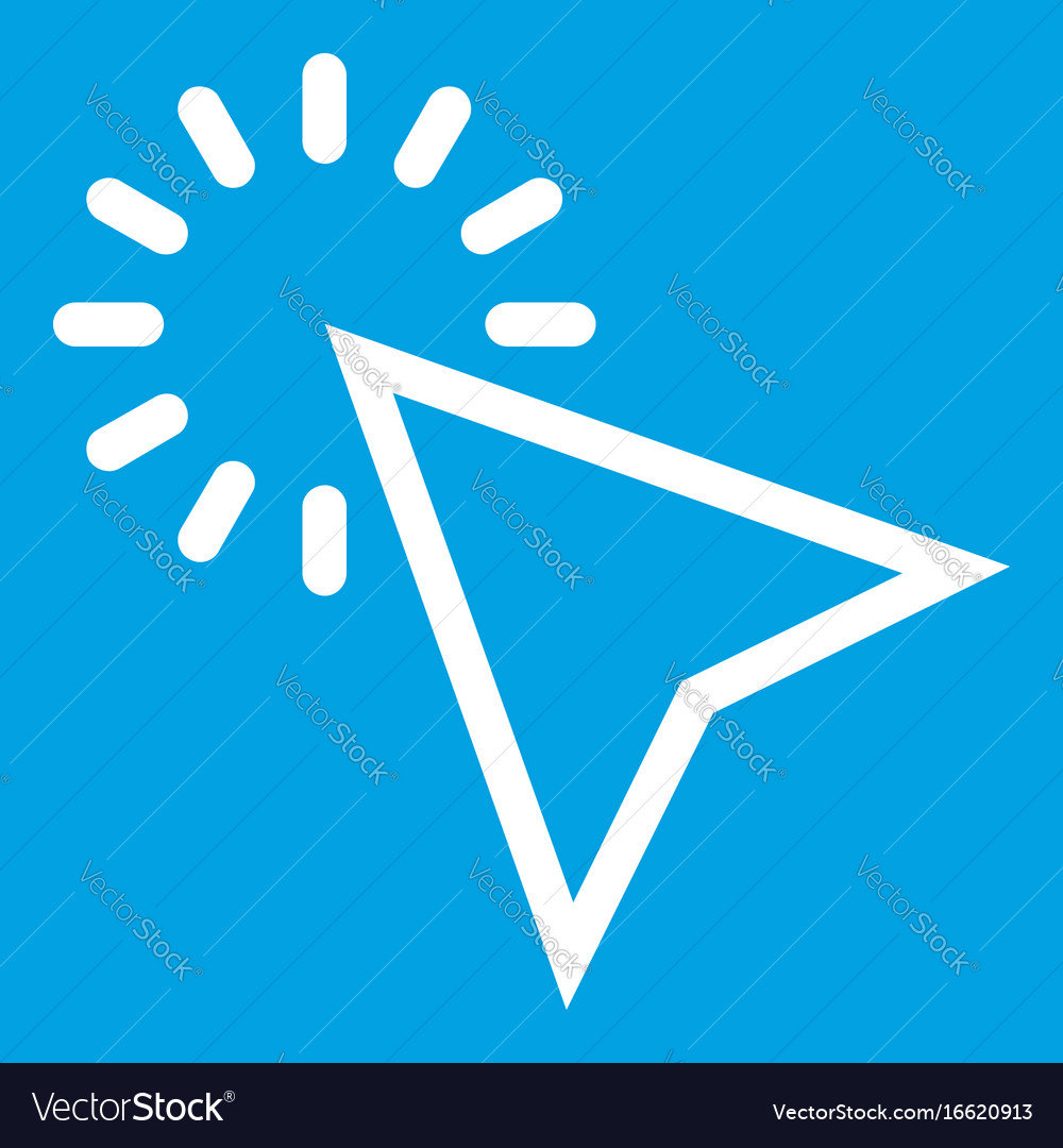 Click icon white Royalty Free Vector Image - VectorStock
