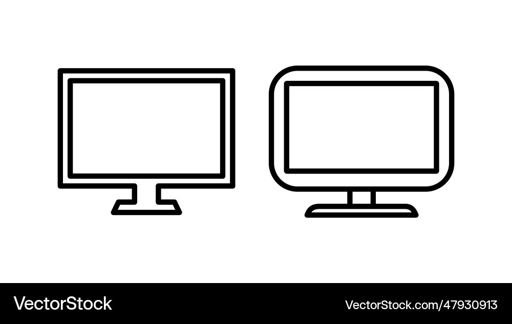 Computer icon monitor icon Royalty Free Vector Image