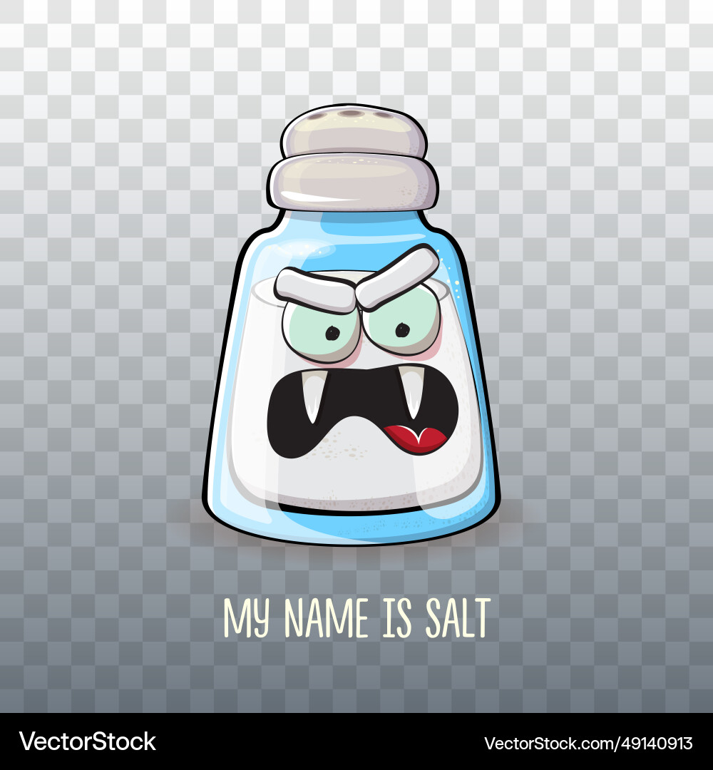 Cute cartoon salt shaker with smiling faces Vector Image