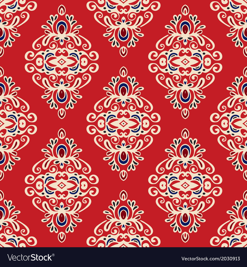Damask seamless pattern florish Royalty Free Vector Image