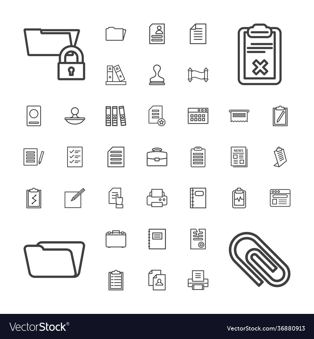 Document icons Royalty Free Vector Image - VectorStock