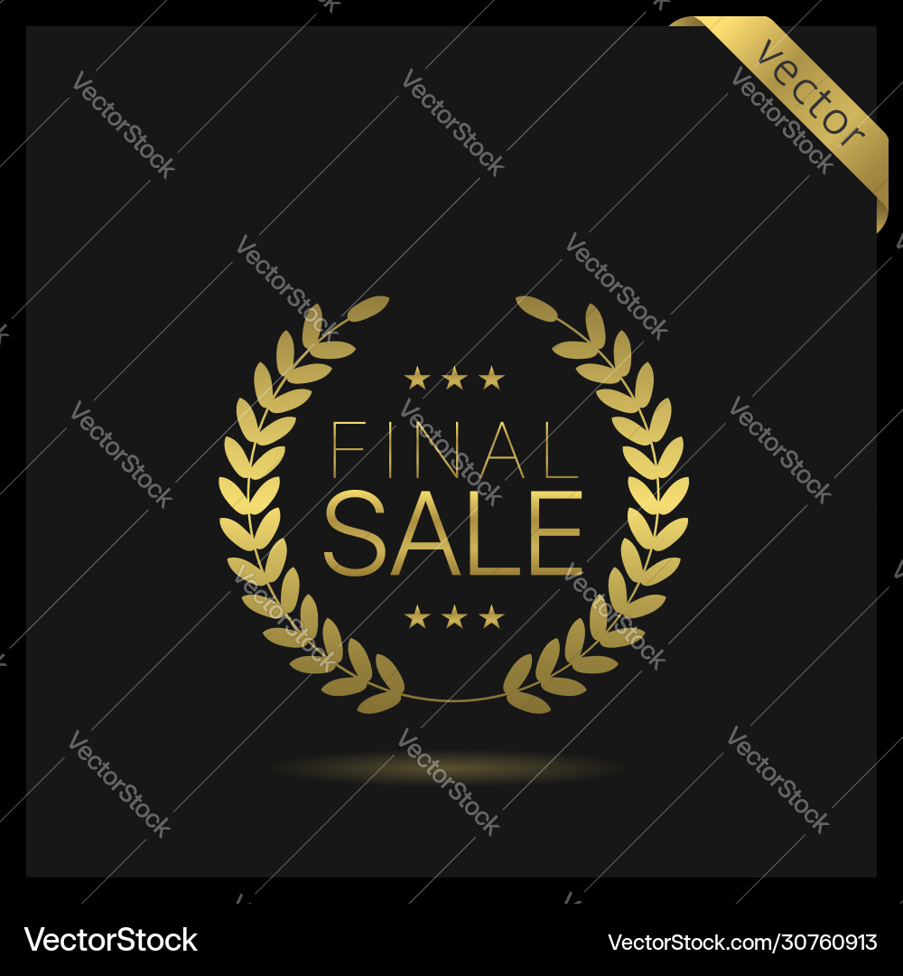 Final sale golden wreath icon Royalty Free Vector Image