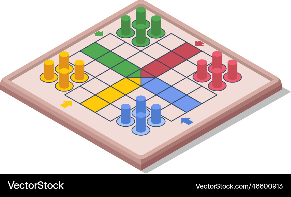 Games and recreation board with pawn for turn Vector Image