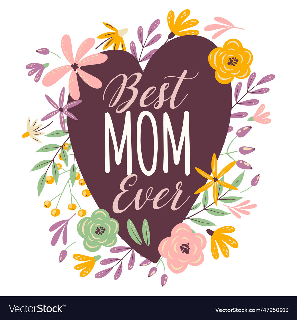 Happy mothers day heart Royalty Free Vector Image