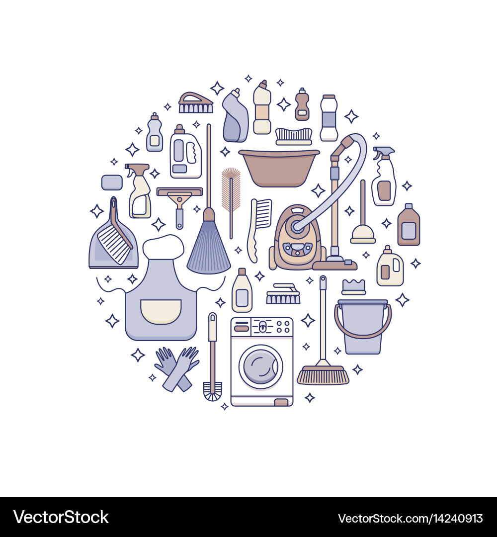 Household cleaning supplies Royalty Free Vector Image