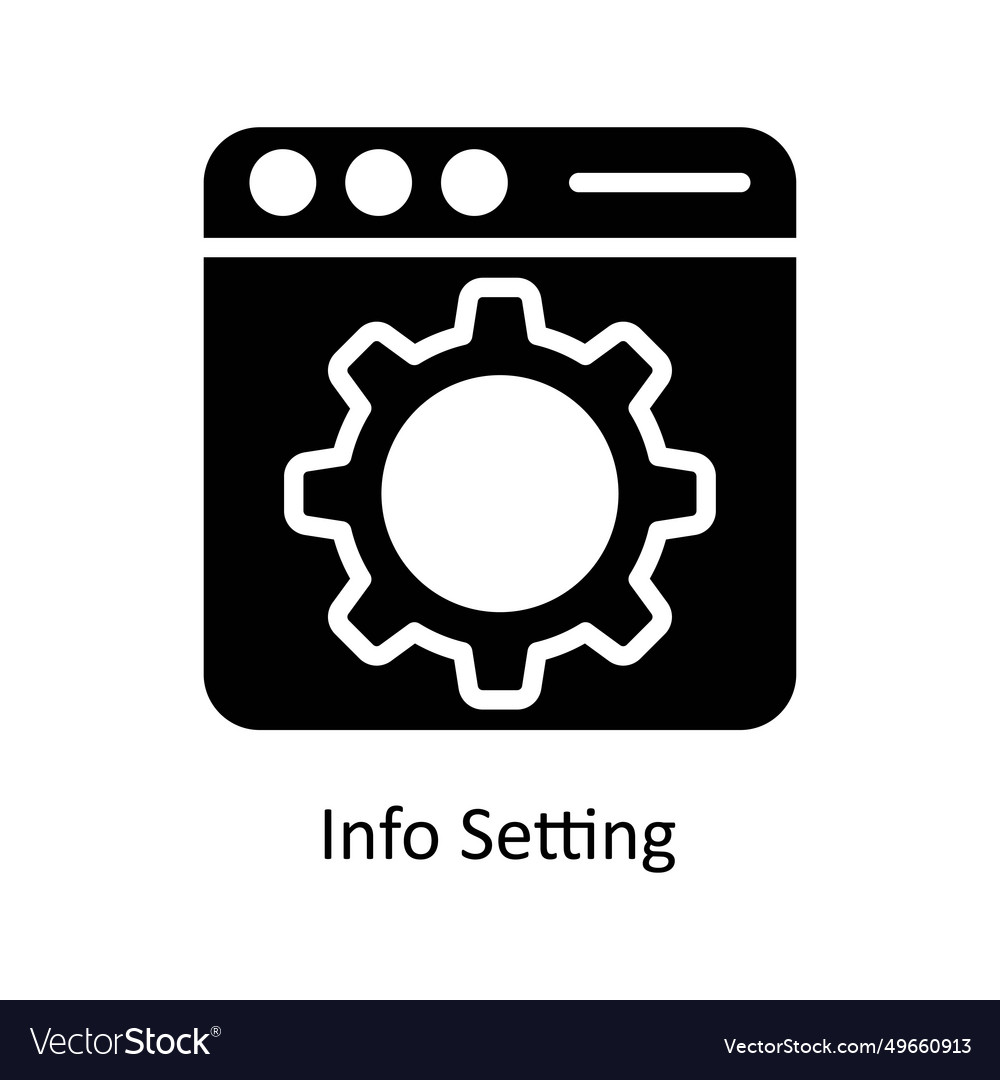 Info setting solid icon design Royalty Free Vector Image
