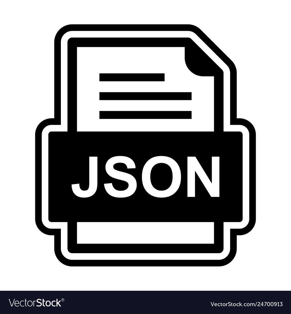Json file document icon Royalty Free Vector Image