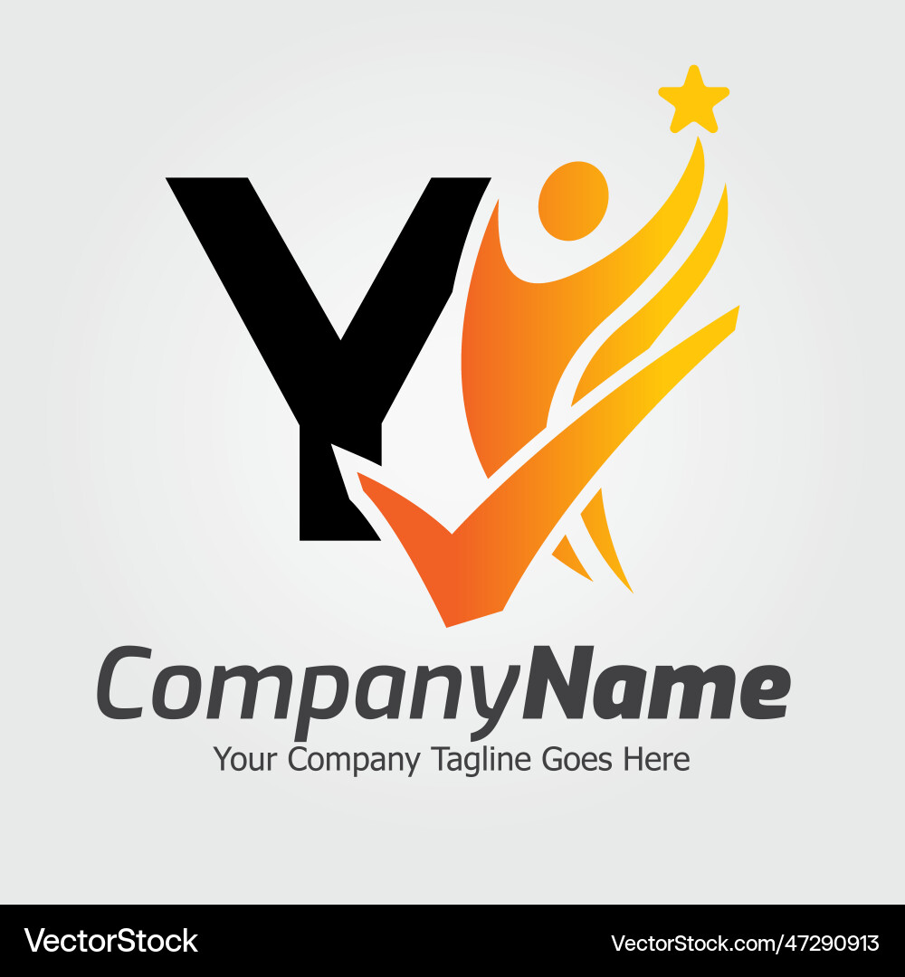 Letter y logo template colorful y Royalty Free Vector Image