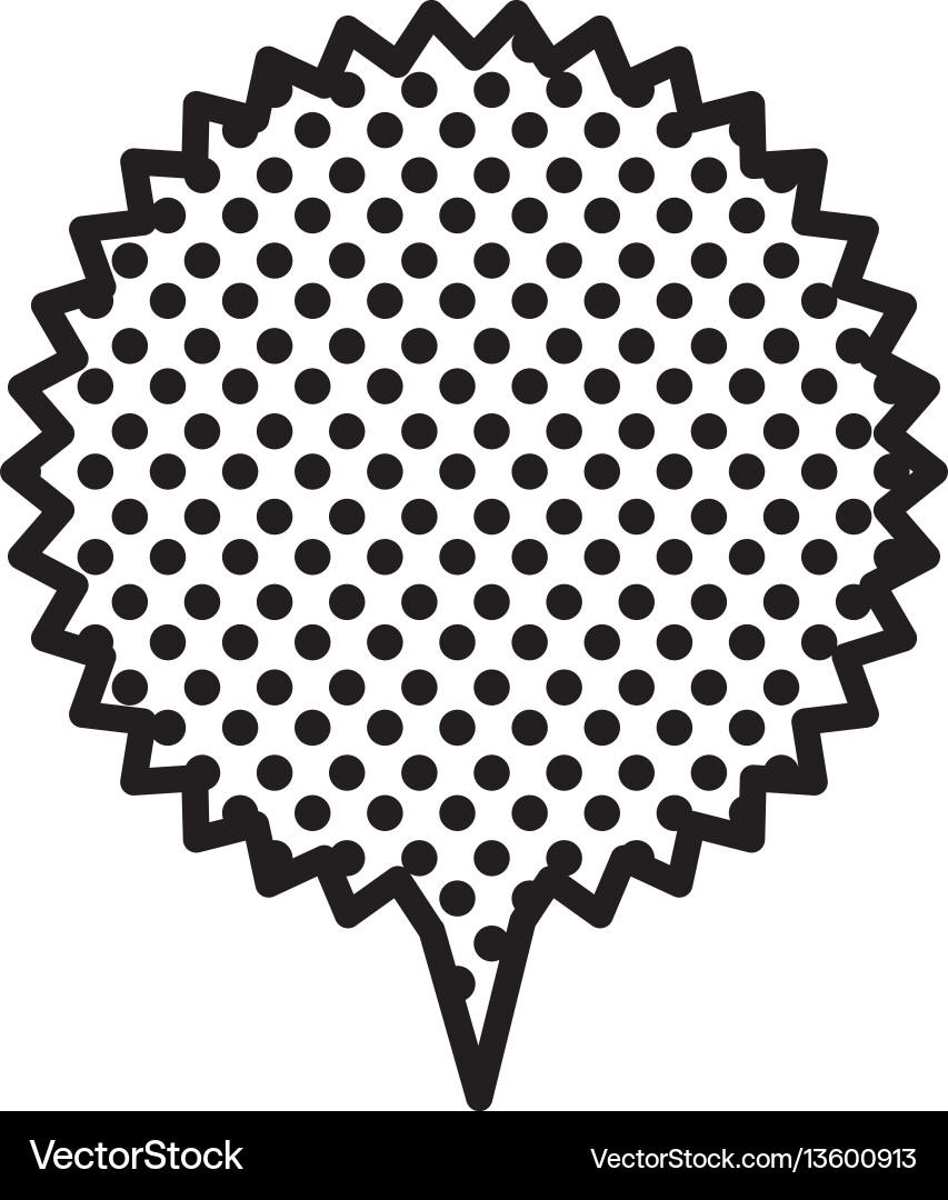 Monochrome circular speech with sawtooth contour Vector Image