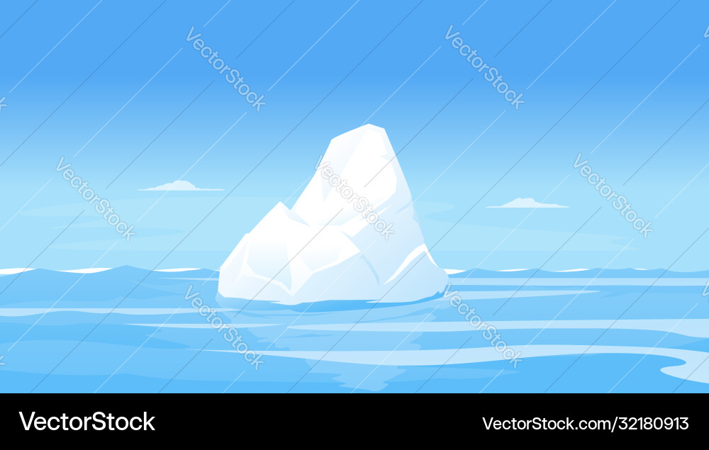 One beautiful iceberg in sea Royalty Free Vector Image