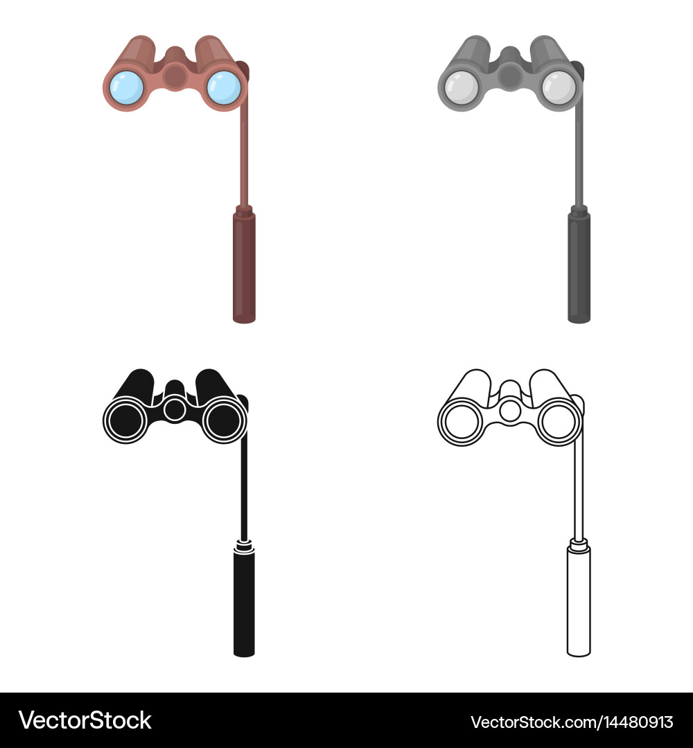 Opera glasses icon in cartoon style isolated Vector Image