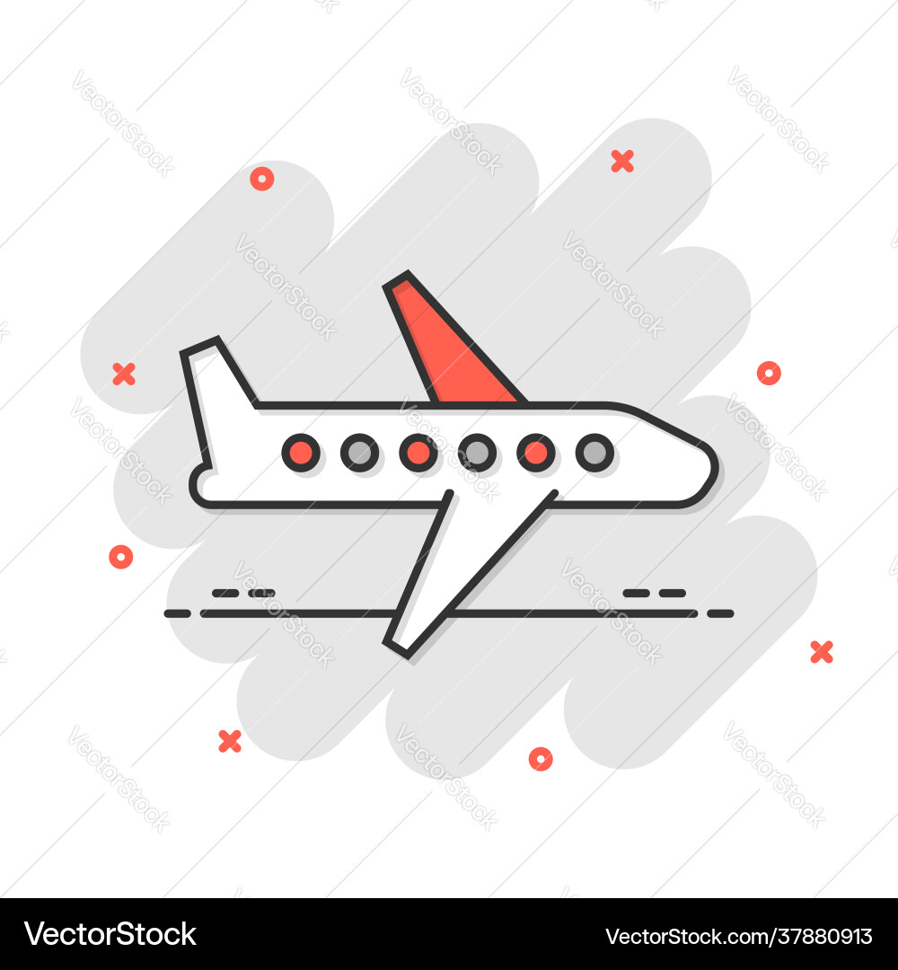 Plane icon in comic style airplane cartoon Vector Image