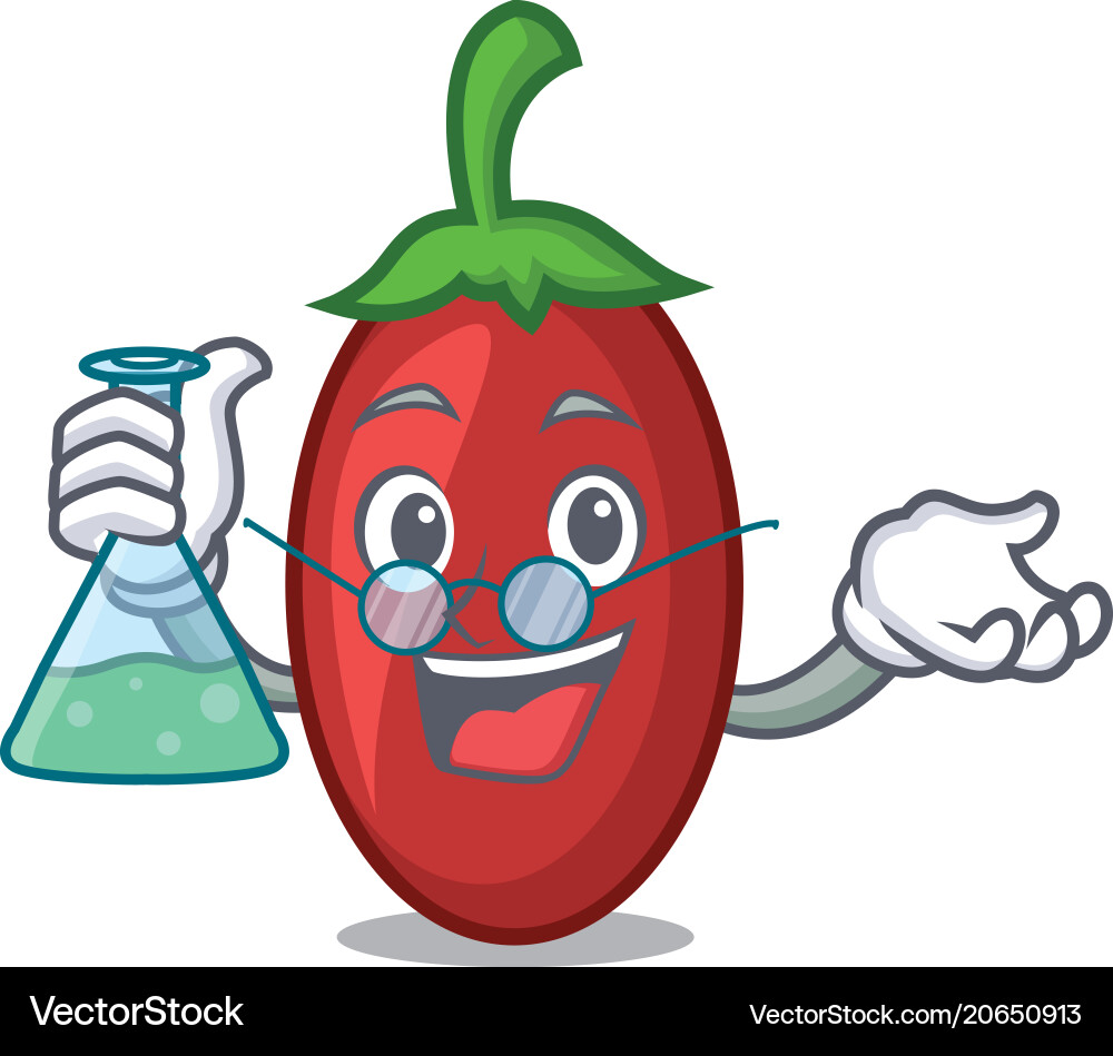 Professor goji berries character cartoon Vector Image