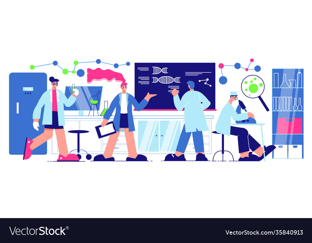 Science laboratory horizontal Royalty Free Vector Image