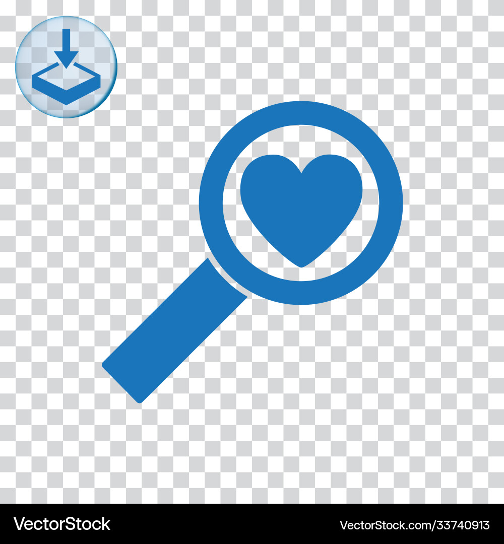 Search heart icon love symbol Royalty Free Vector Image