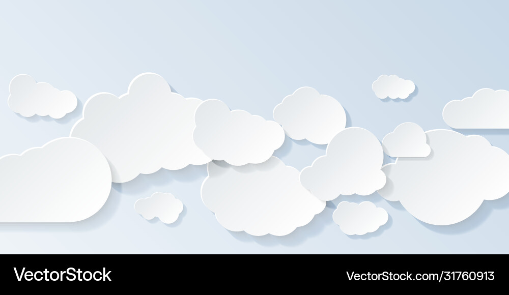 Set clouds cartoon isolated on light Royalty Free Vector