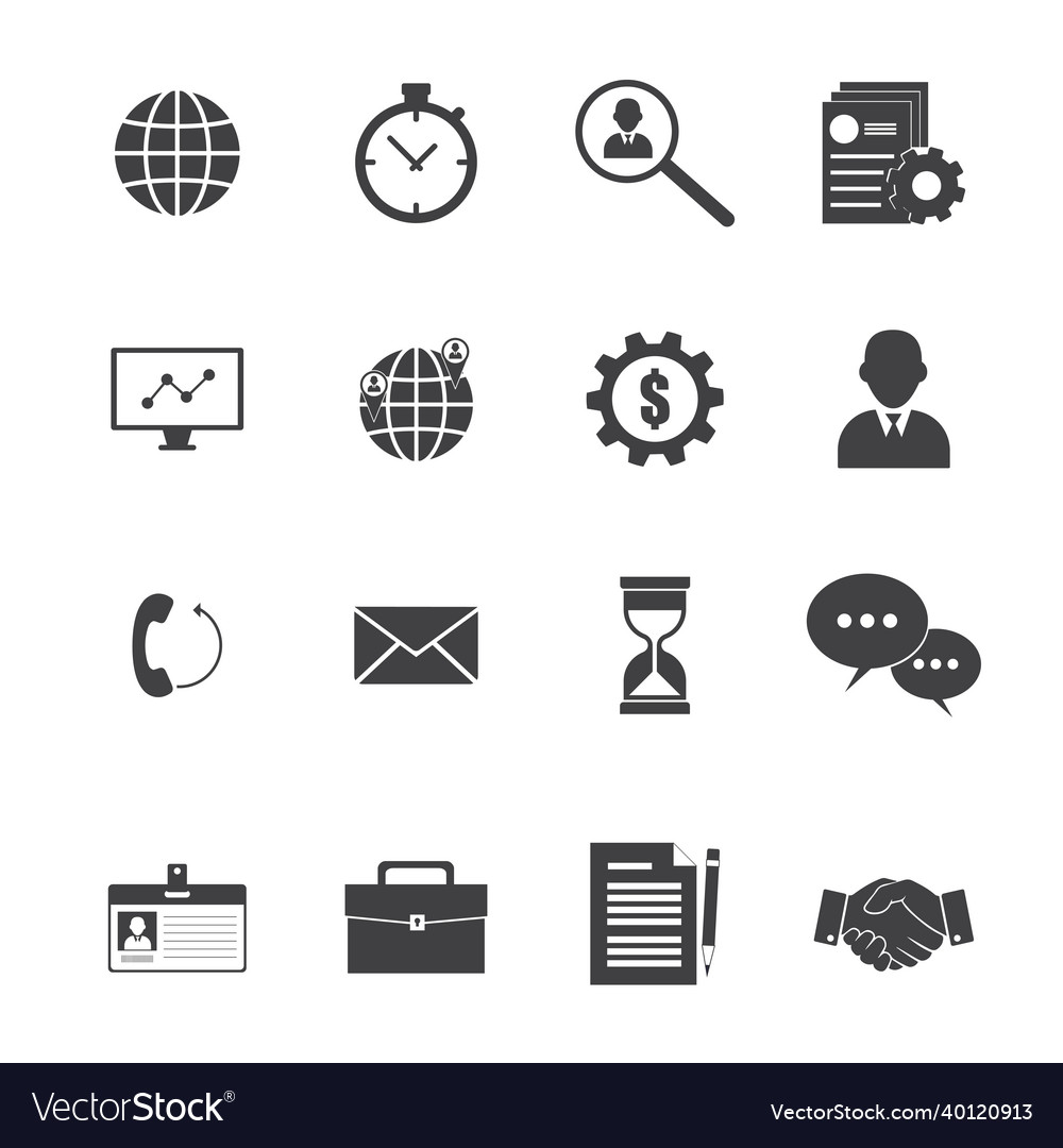 Set of 16 administrator icons Royalty Free Vector Image