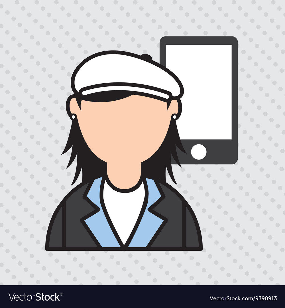 Smartphone user design Royalty Free Vector Image