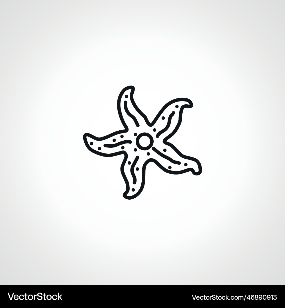Starfish line icon outline icon Royalty Free Vector Image