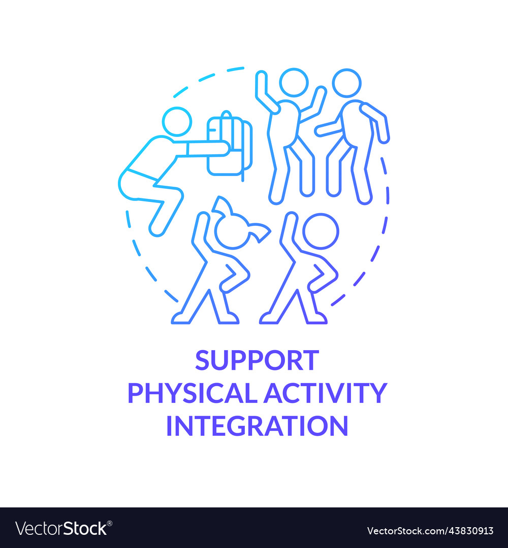 Support physical activity integration blue Vector Image