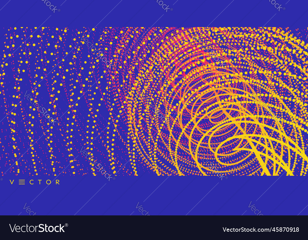 Array with dynamic particles swirl connected Vector Image