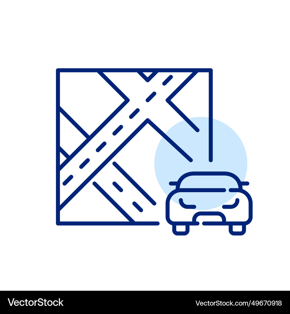 Car routes and navigation maps app pixel perfect Vector Image