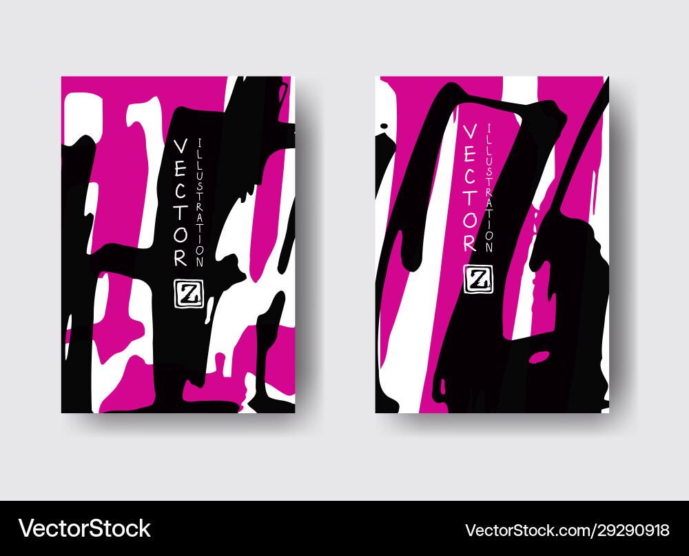 Cool bright poster set with abstract colorful Vector Image