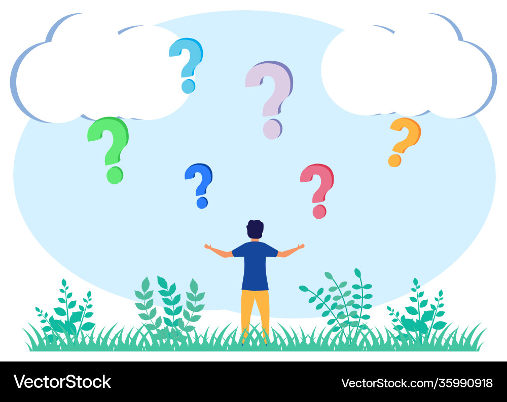 Graphic cartoon character choices about Royalty Free Vector