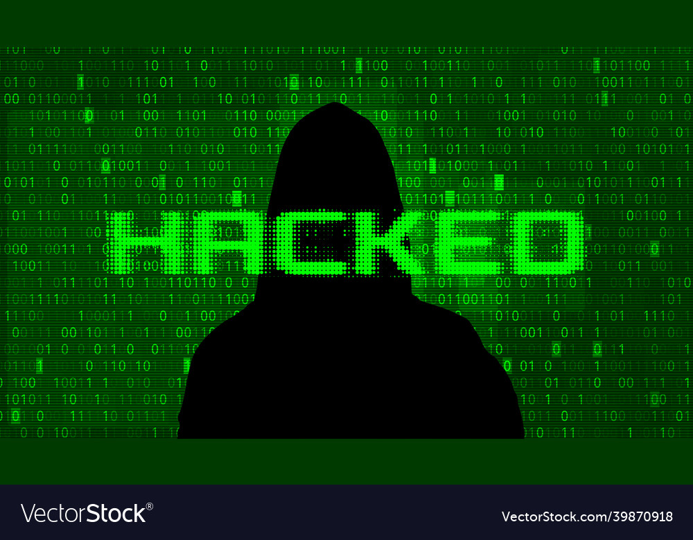 Hacker hacking of server database theft of data Vector Image