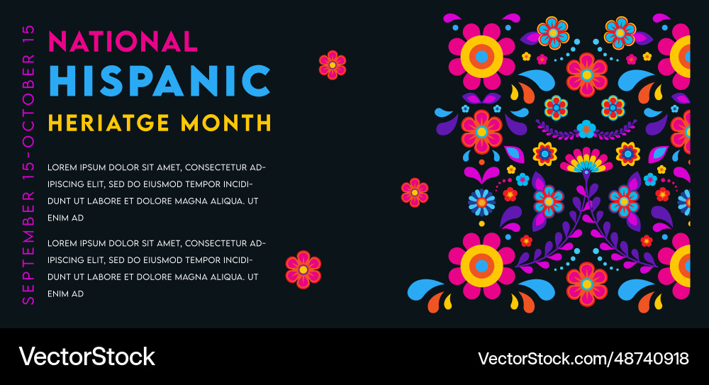Hispanic heritage month web banner poster Vector Image