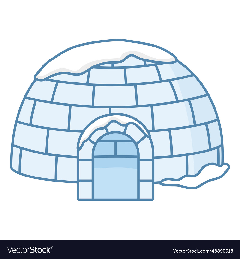 Igloos front flat Royalty Free Vector Image - VectorStock