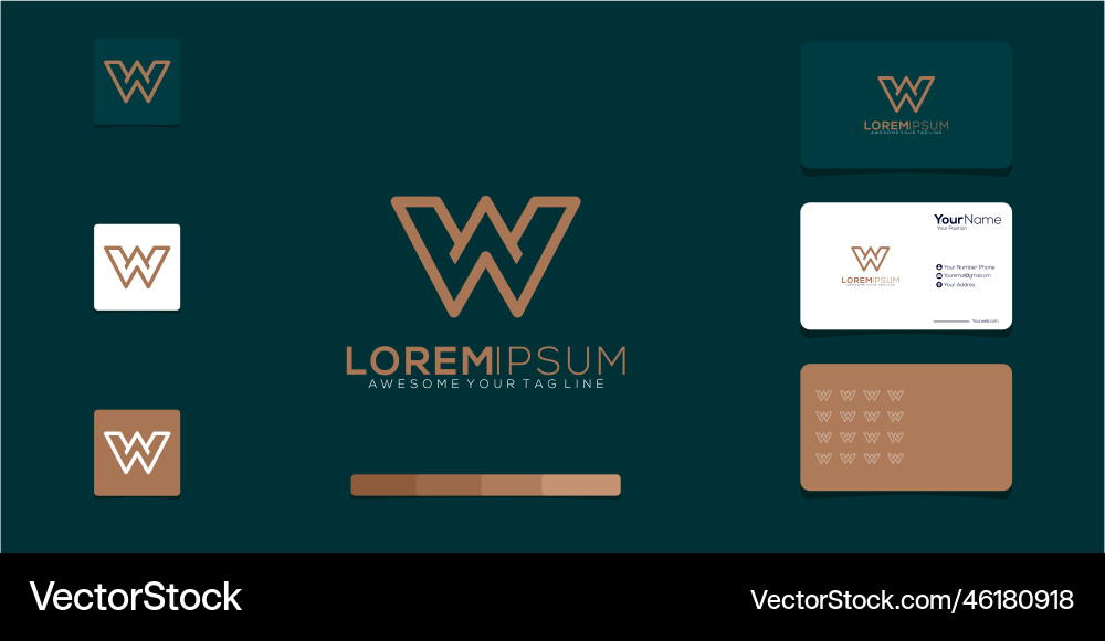 Logo letter w modern brand identity pack Vector Image