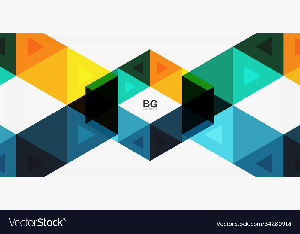 Mosaic Triangle Pattern Abstract Background Vector Image