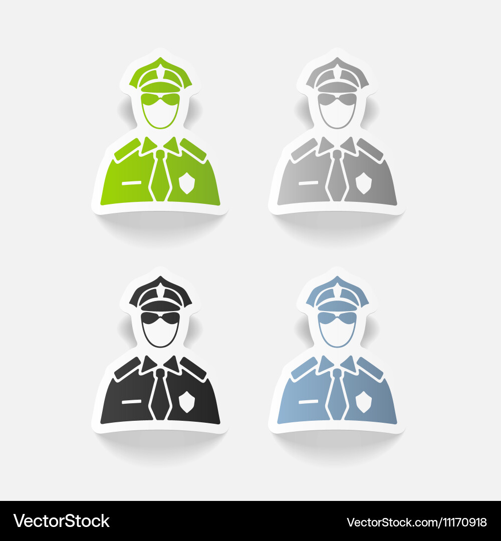 Realistic design element police officer Royalty Free Vector