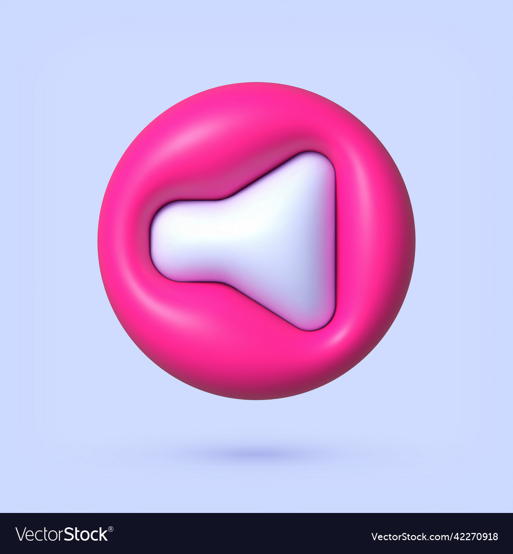 Volume icon in 3d cartoon style realistic Vector Image