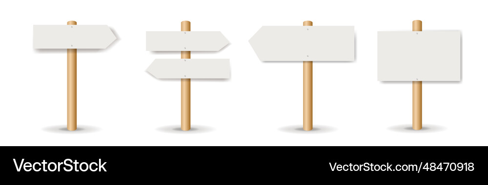 White signs mocup collection isolated white Vector Image