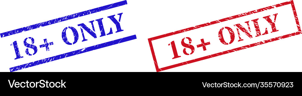 18 plus only textured scratched seal stamps Vector Image