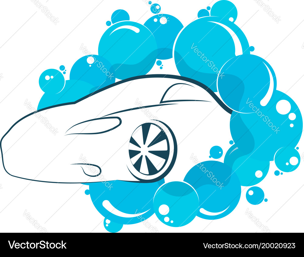 Car and drops of water Royalty Free Vector Image