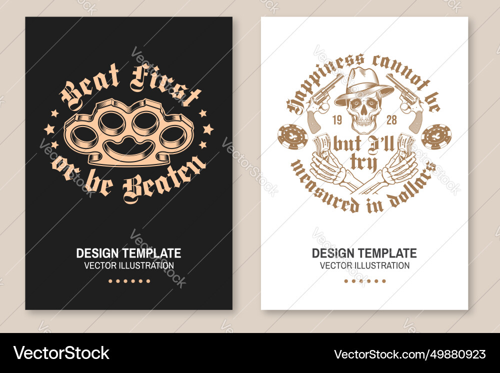 Classic gangster banner poster design Royalty Free Vector