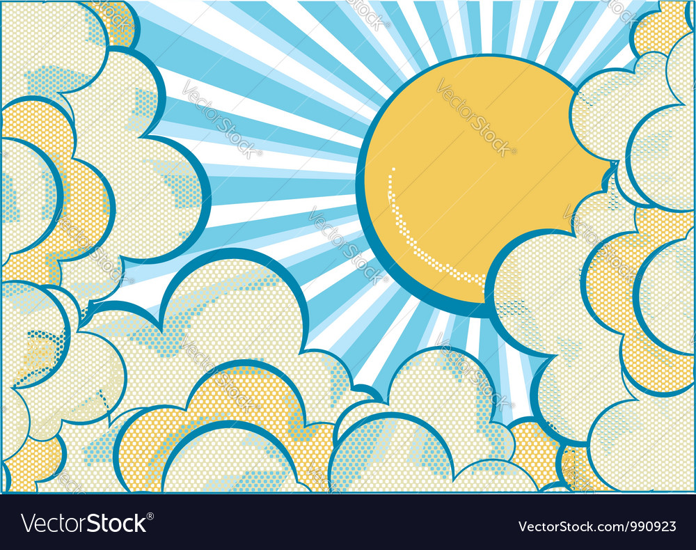 Clouds with sun Royalty Free Vector Image - VectorStock