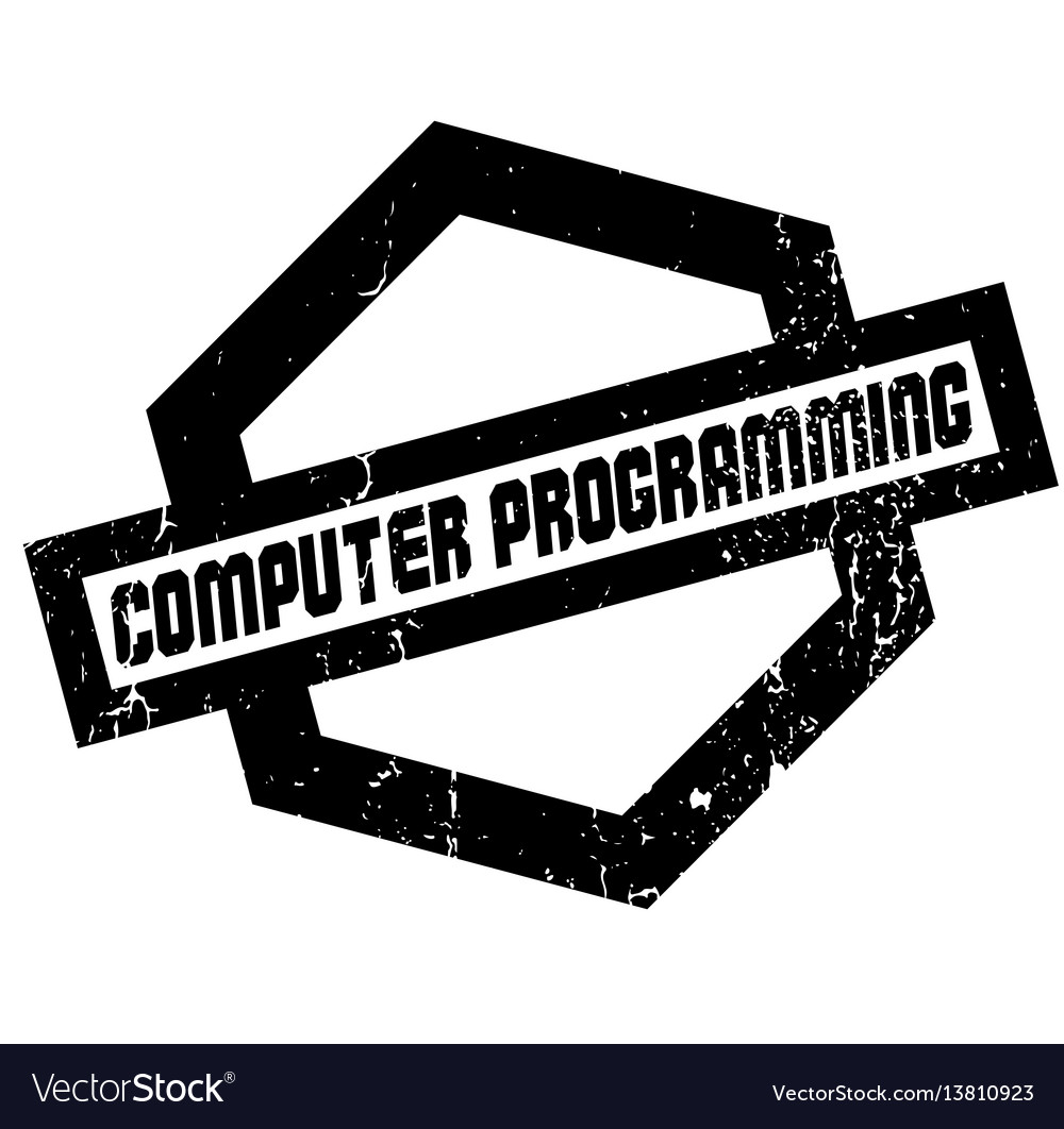 Computer programming rubber stamp Royalty Free Vector Image