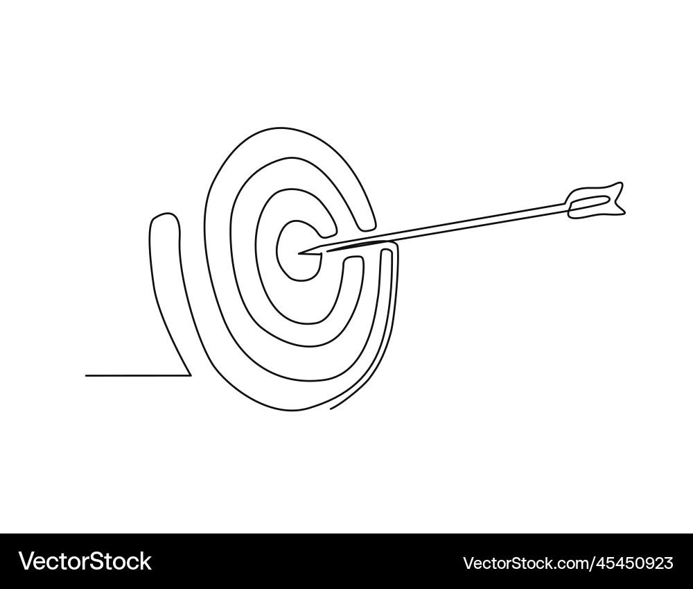 Continuous one line drawing of arrow Royalty Free Vector