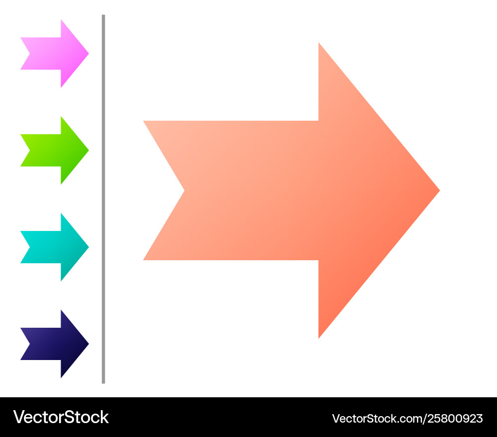 Coral arrow icon isolated on white background Vector Image