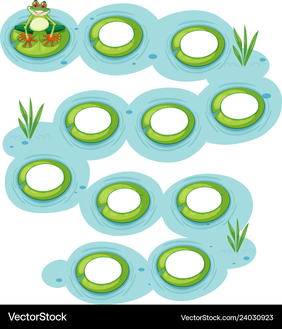 Frog lilypad concept scene Royalty Free Vector Image