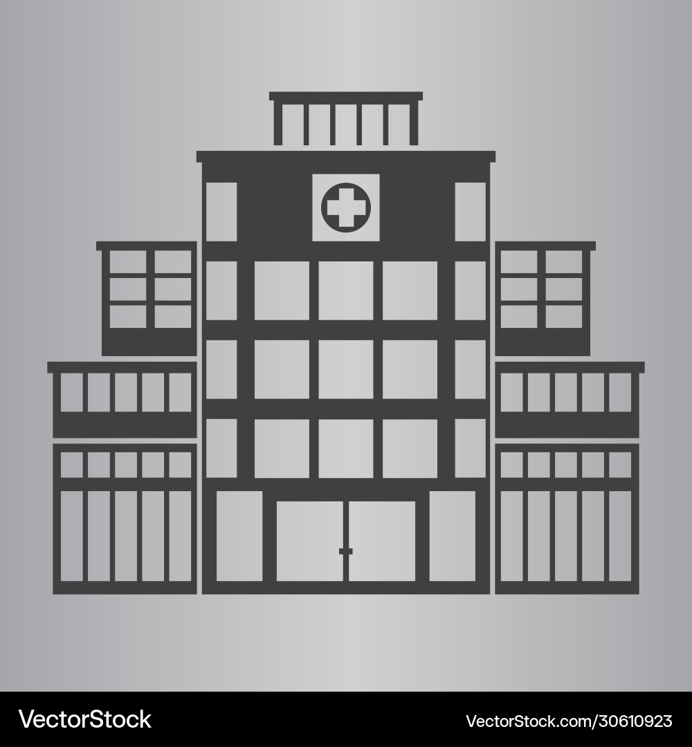 Hospital building icon or symbol windows Vector Image