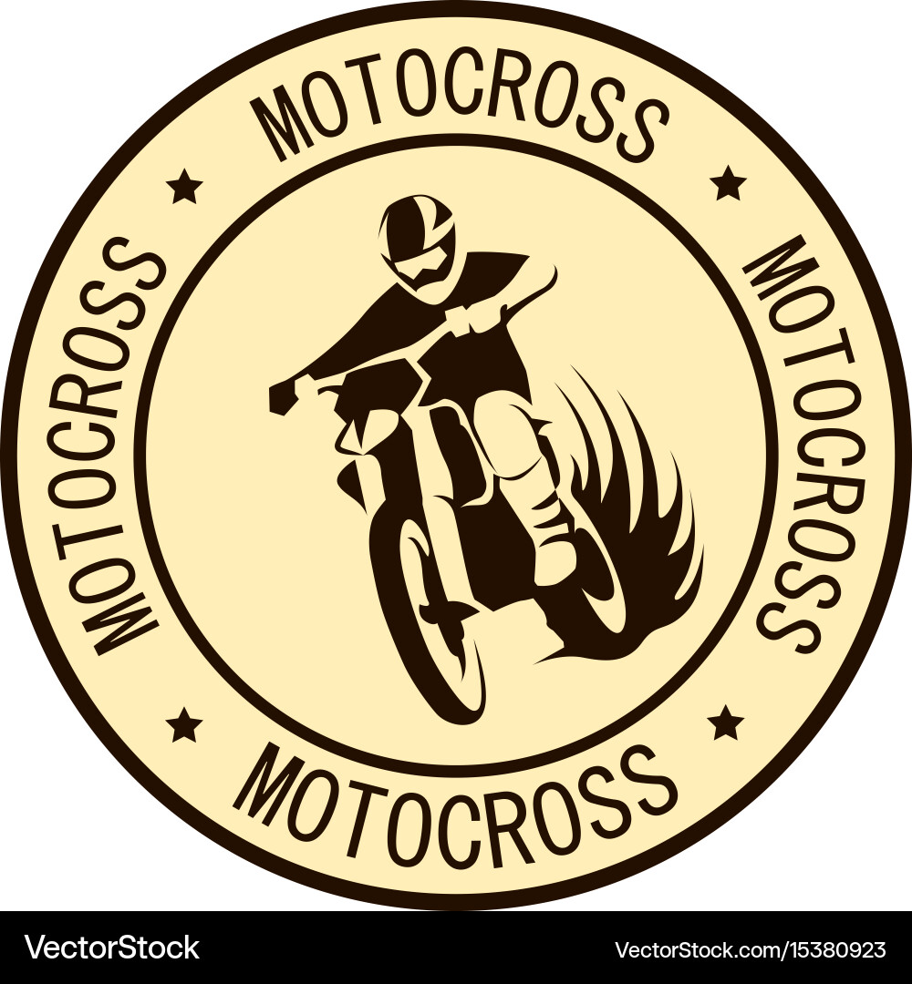 Motorcycle racer sport label Royalty Free Vector Image