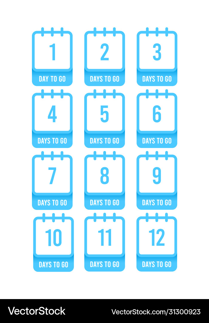 Number days left to go badges or sticker Vector Image
