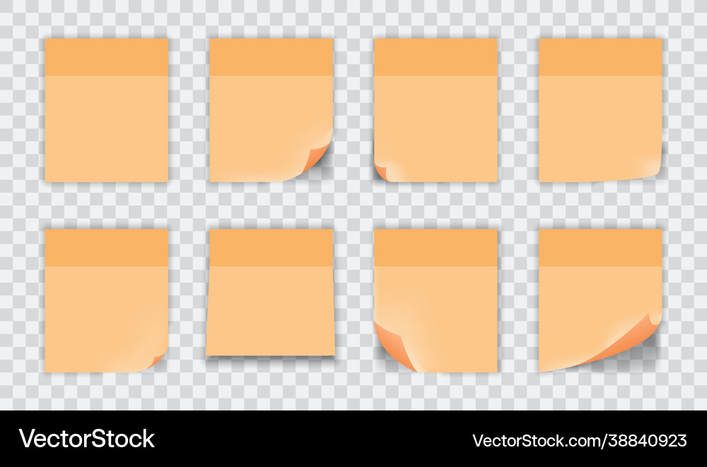 Realystic set stick note Royalty Free Vector Image